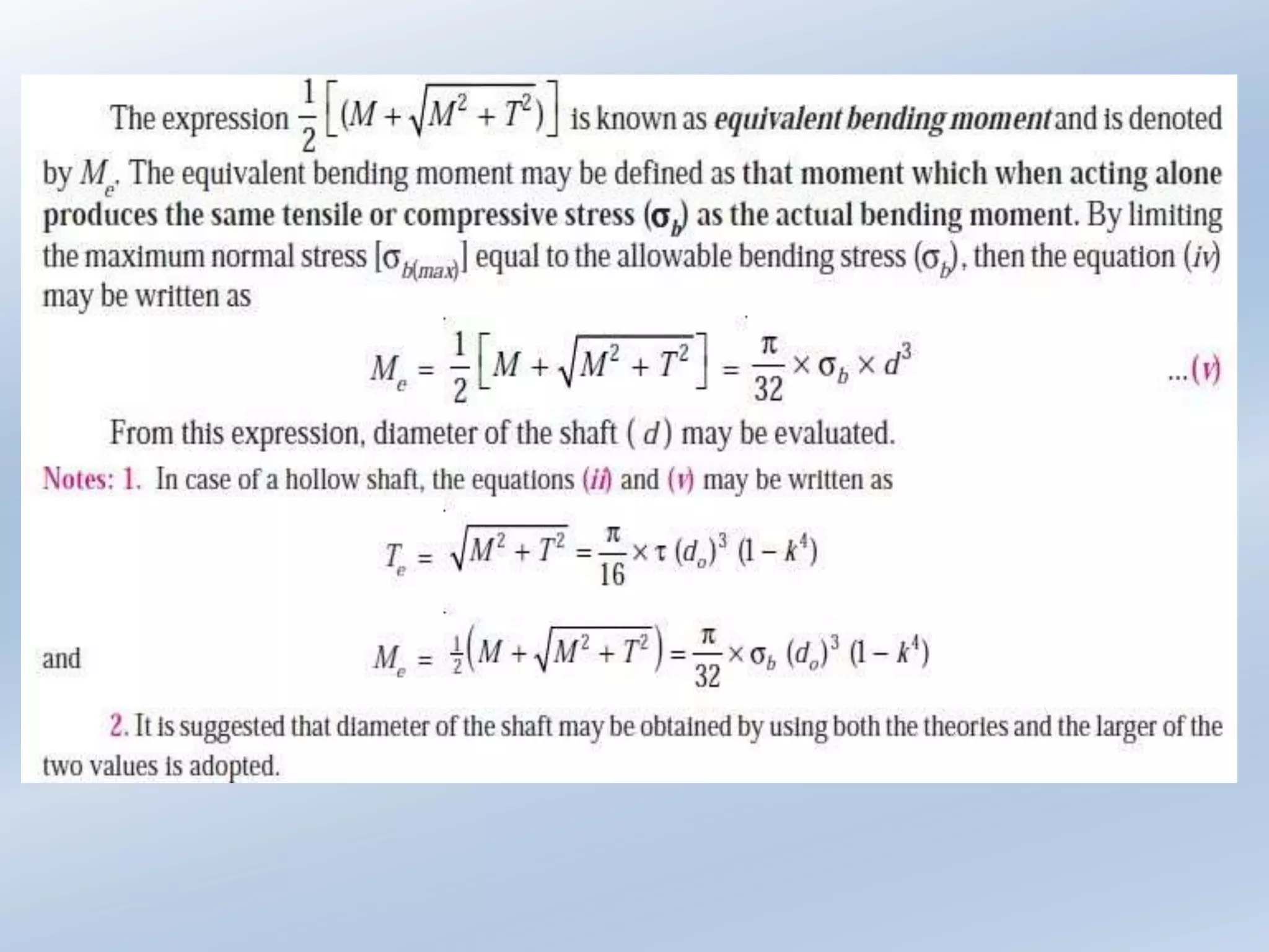 5 shaft shafts subjected to combined twisting moment and bending moment ...