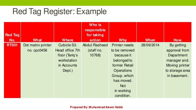 5S Housekeeping Standard
