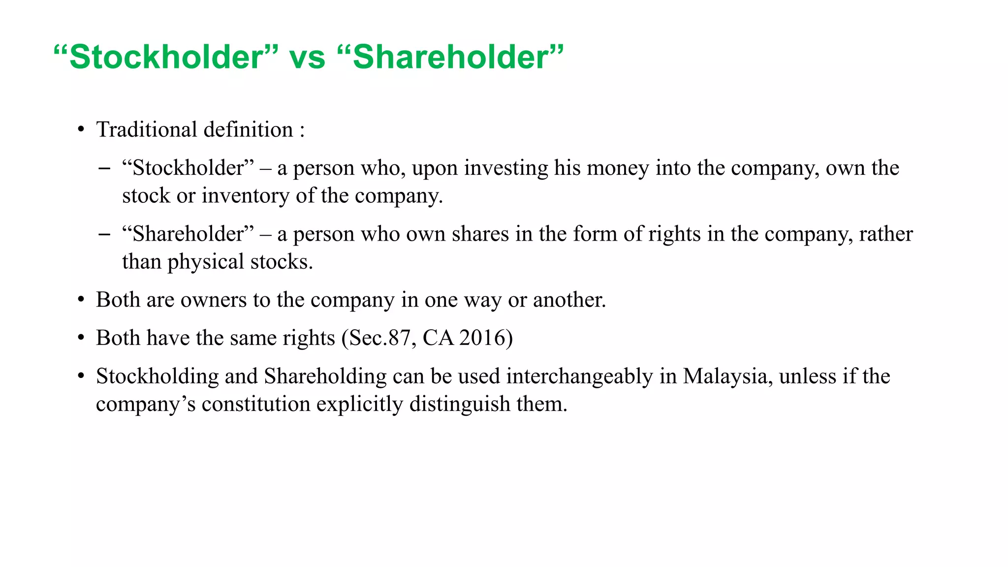 Rights of Shareholders and Members | PPTX