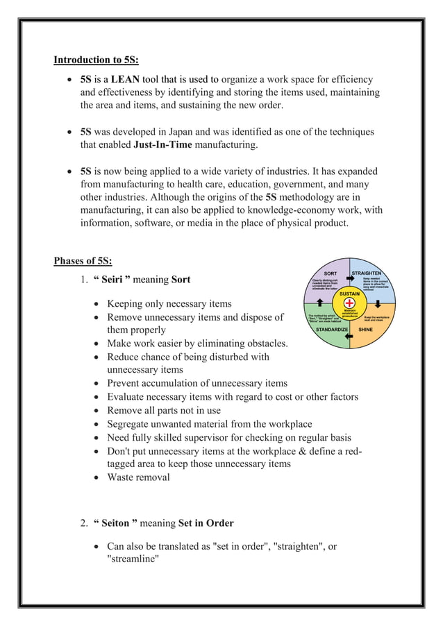 5S Implementation - Case Study | PDF