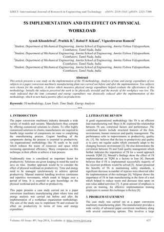 5 s implementation and its effect on physical workload | PDF ...