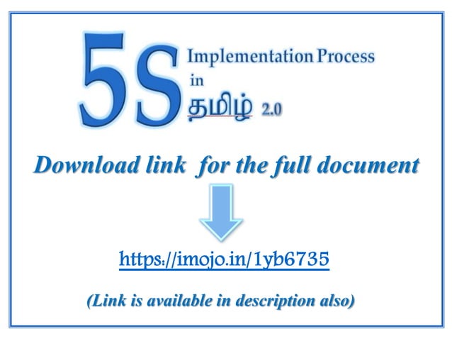 5S Implementation Process - Tamil 2.0 | PDF