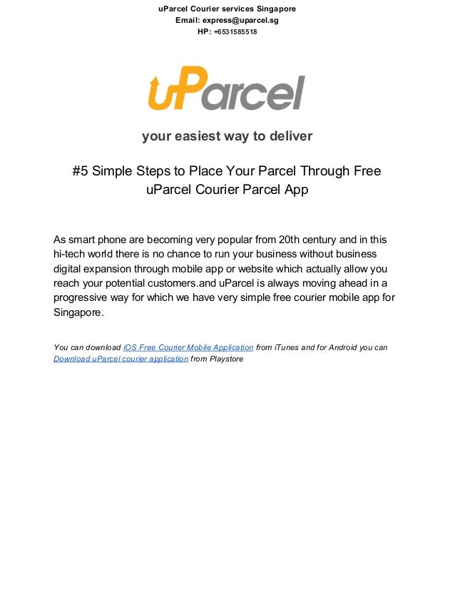 5 simple steps to place your parcel through free u parcel courier ...