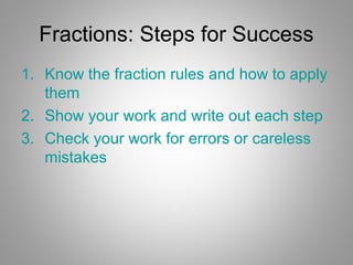 Simplification of Fractions and Operations on Fractions | PPT