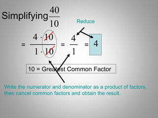 Simplification of Fractions and Operations on Fractions | PPT