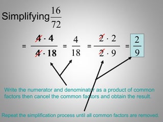 Simplification of Fractions and Operations on Fractions | PPT