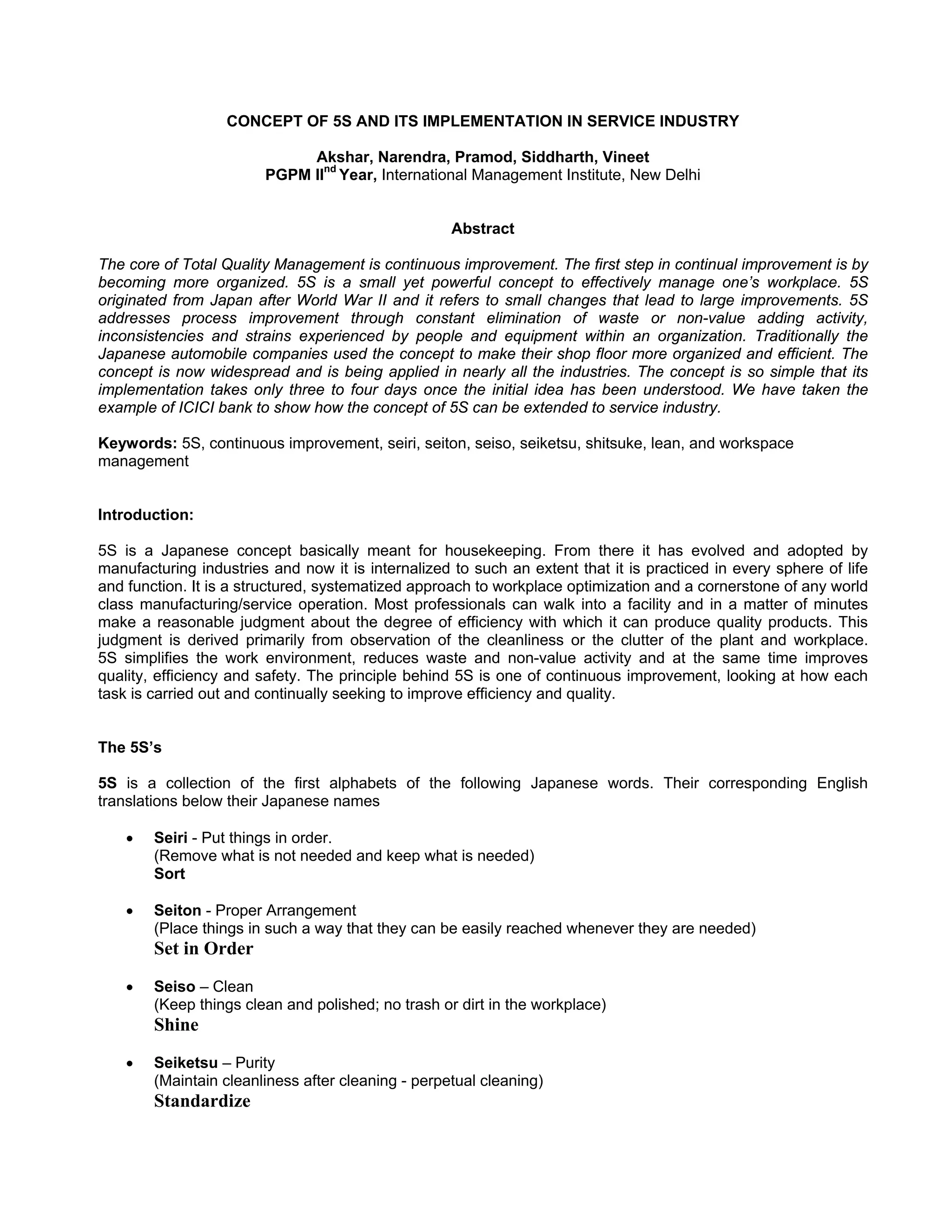 5 s in public dealing service industry | PDF