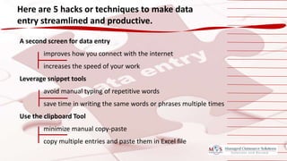5 Skills You Need to Increase Data Entry Speed and Efficiency | PPSX ...