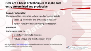 5 Skills You Need to Increase Data Entry Speed and Efficiency | PPSX | Information Services ...