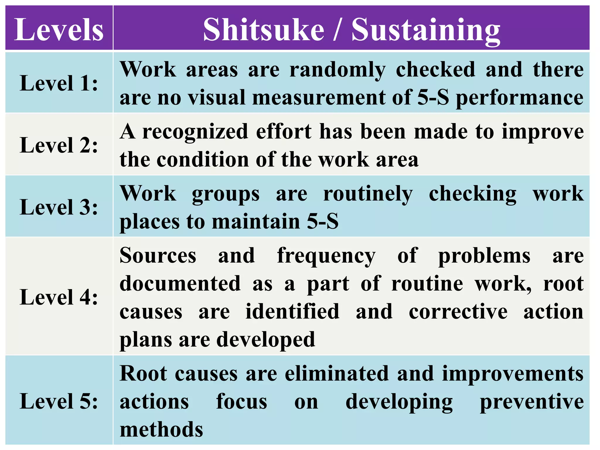 5S level of excellence | PDF