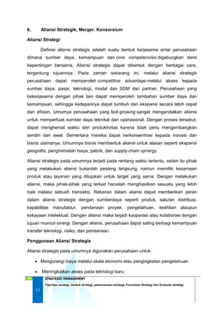 Tipe-tipe strategi, bentuk strategi, perencanaan strategi, Formulasi ...