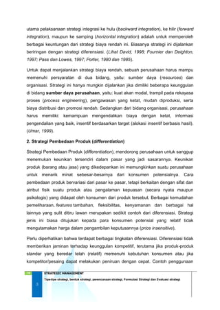 Tipe-tipe strategi, bentuk strategi, perencanaan strategi, Formulasi ...