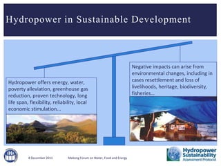 Hydropower Sustainability Assessment Protocol | PPTX