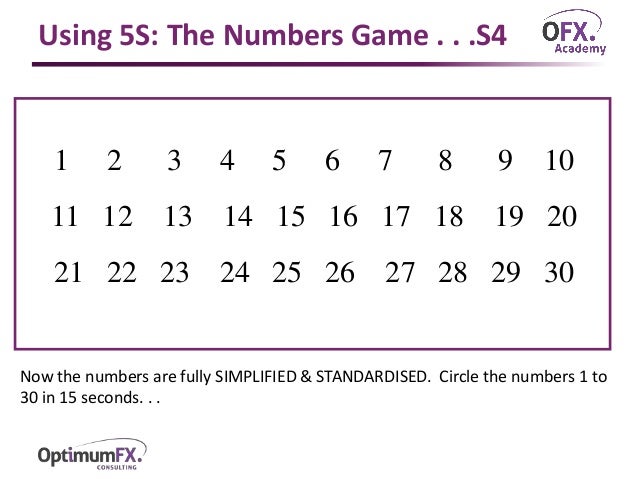 5S Numbers Game Printable