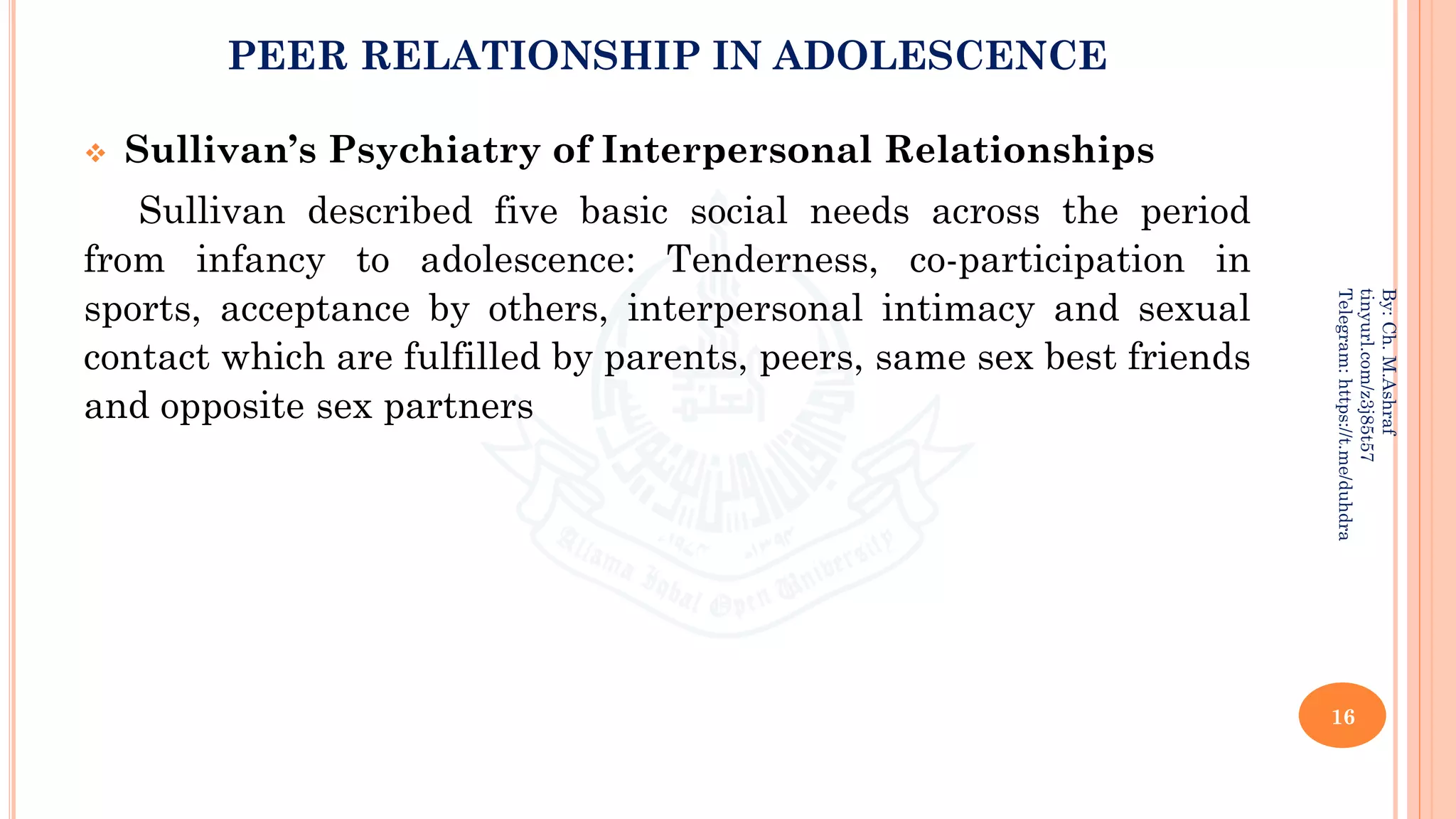 Unit-5 Social Development in Adolescent Psychology | PDF