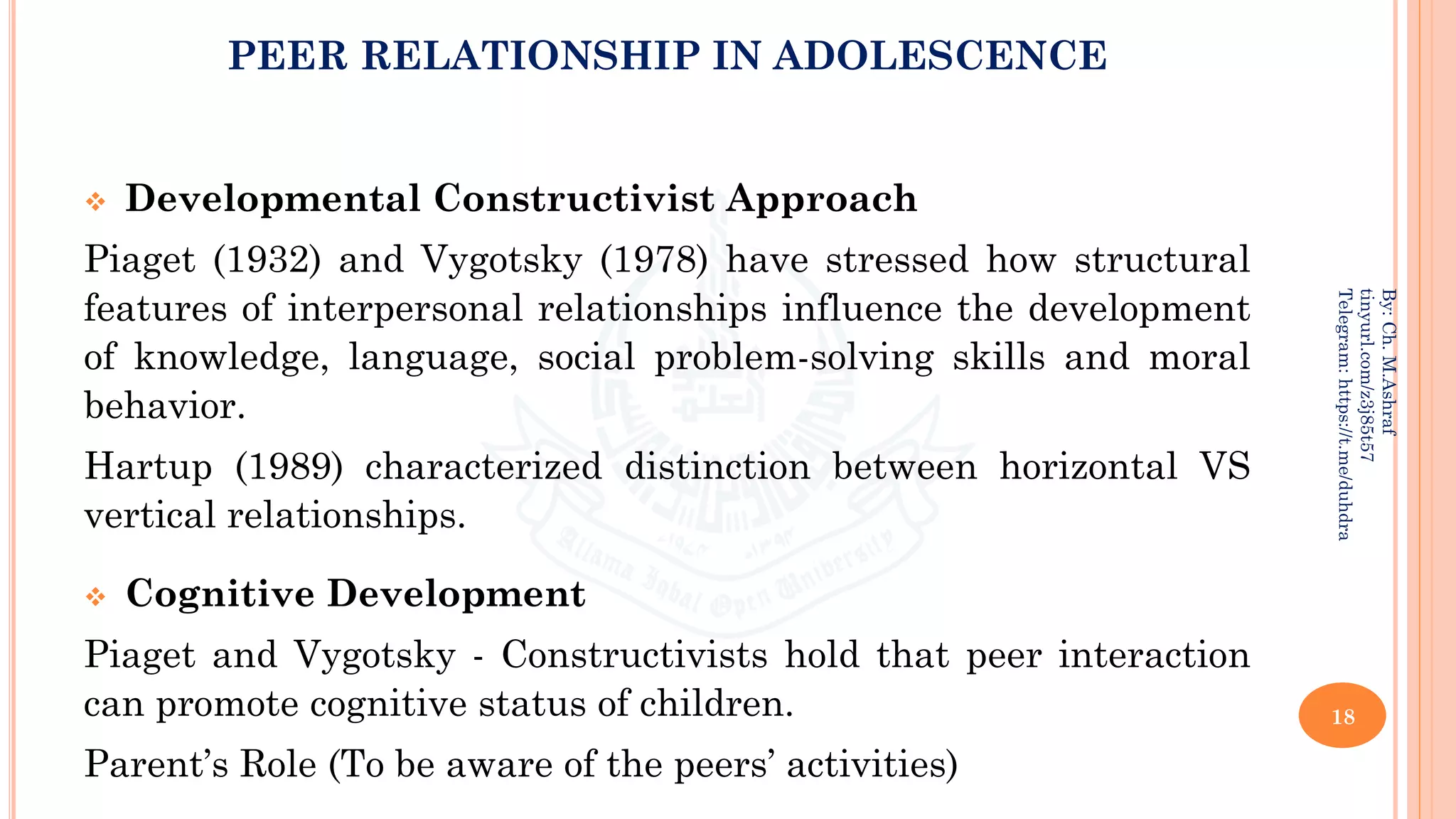 Unit-5 Social Development in Adolescent Psychology | PDF