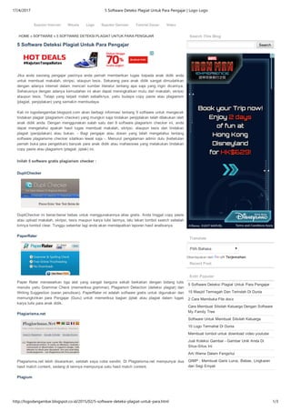 5 software deteksi plagiat untuk para pengajar logo logo | PDF