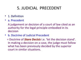 5 sources of law lecture | PPT