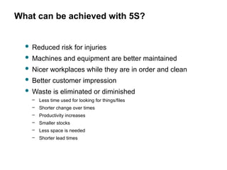 5S Overview for lean manufacturing implementation | PPTX