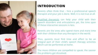 5 speech therapy games for home practice | PDF