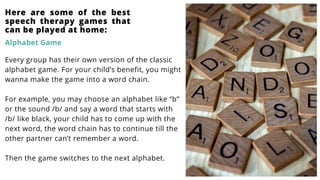 5 speech therapy games for home practice | PDF