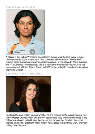 5 sports women who made india proud | DOCX