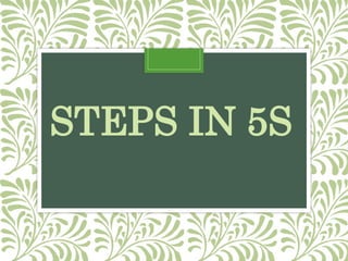 house keeping process 5s seiri seiton seiso | PPTX