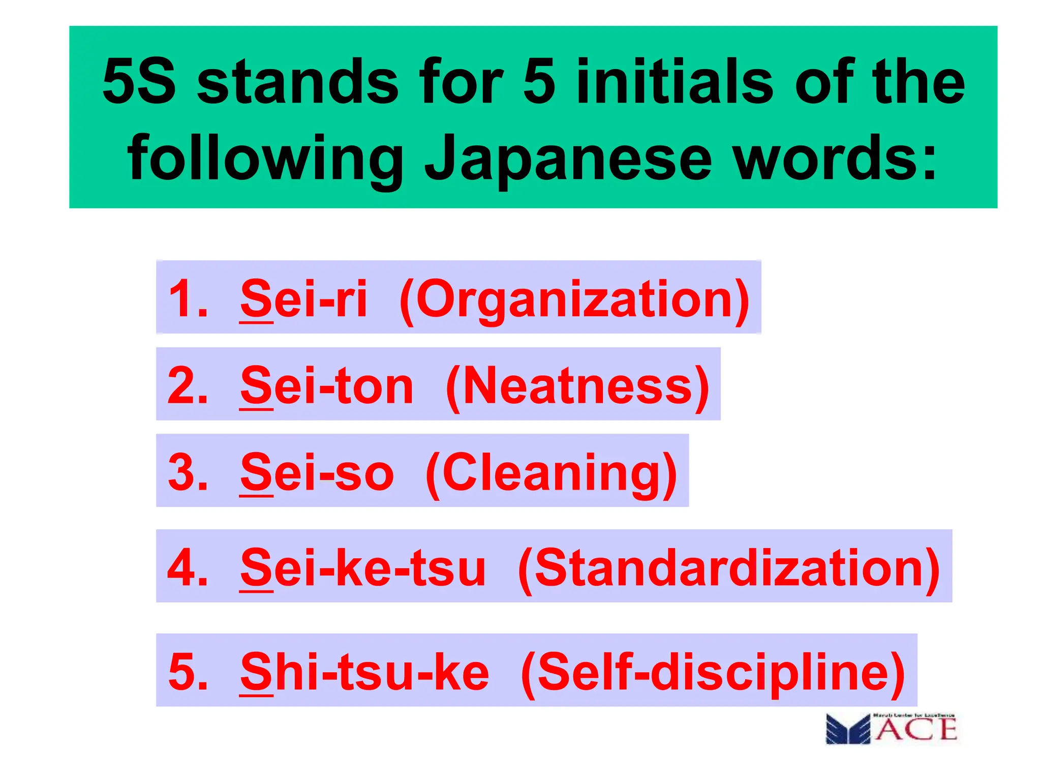 5S Presentation with photo for office and house | PPT