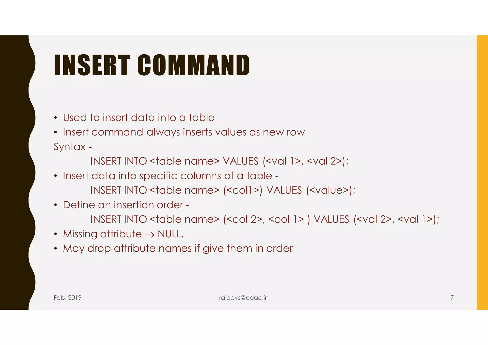Structured Query Language Sql An Introduction Ppt 5939