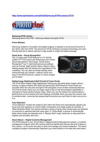 Samsung ST45 camera | DOC