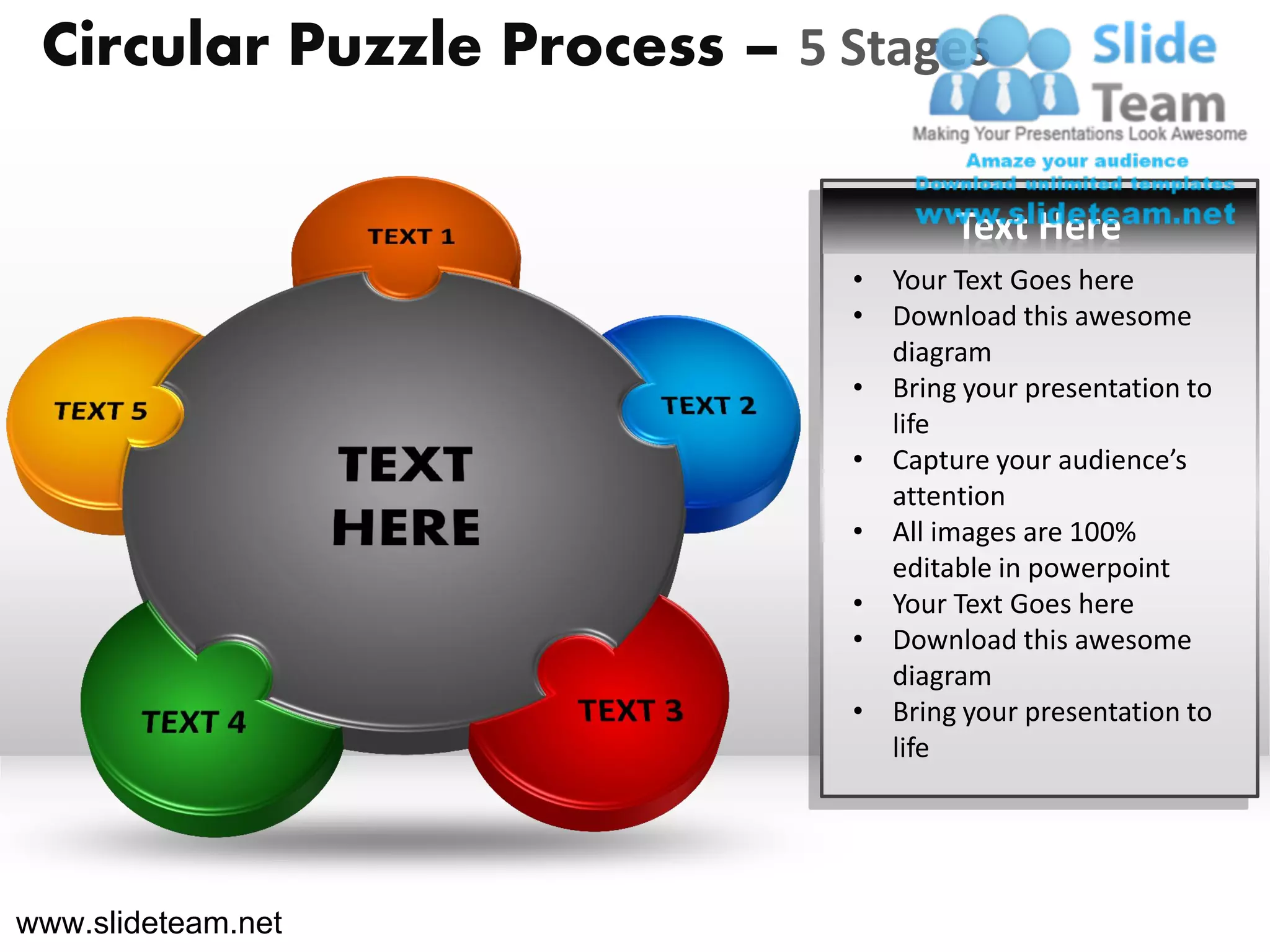 5 stages cycle circular round jigsaw maze piece puzzle process ...