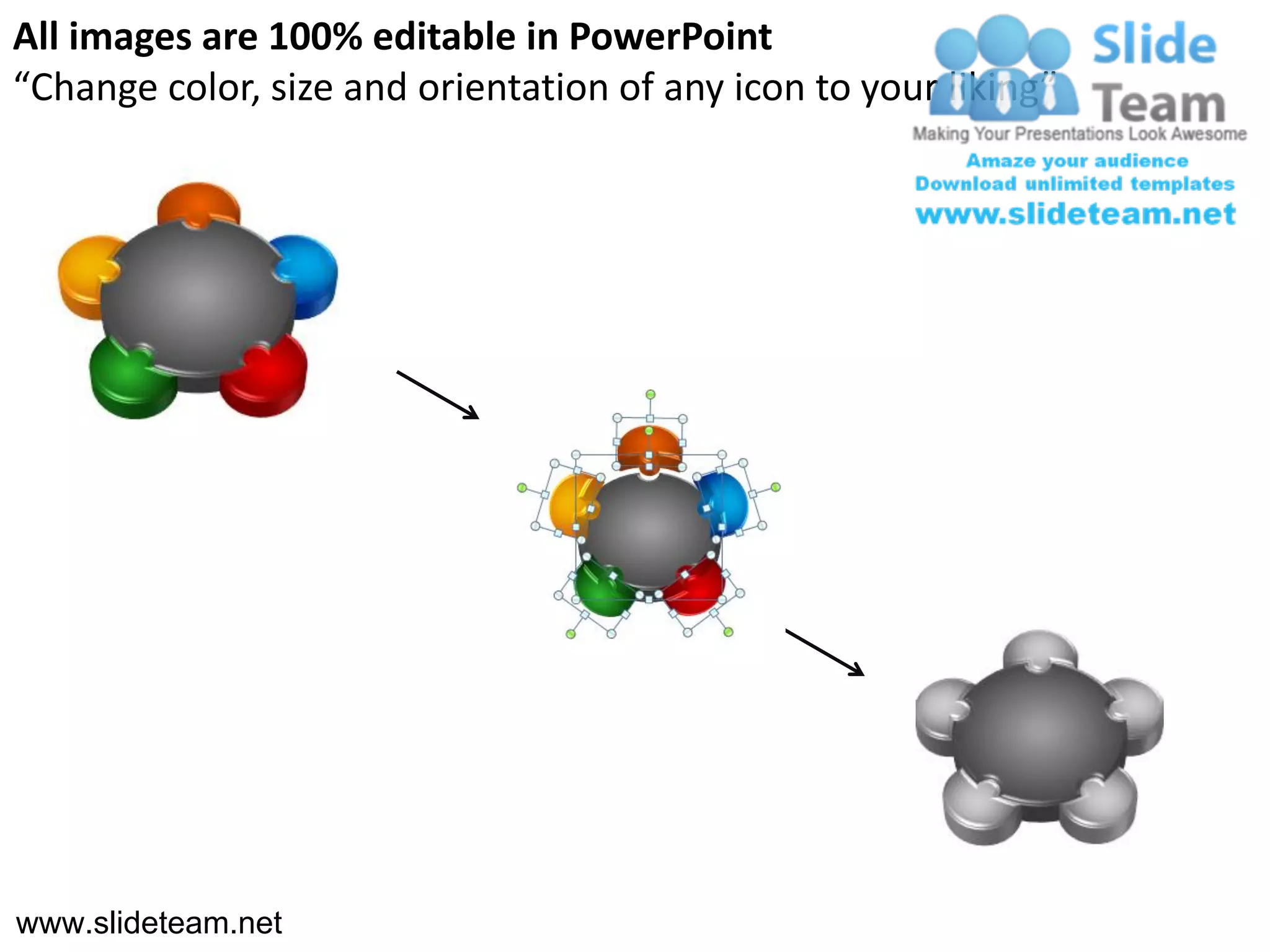 5 stages cycle circular round jigsaw maze piece puzzle process ...