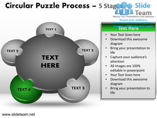5 stages cycle circular round jigsaw maze piece puzzle process ...