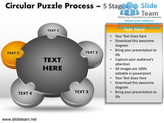 5 stages cycle circular round jigsaw maze piece puzzle process ...