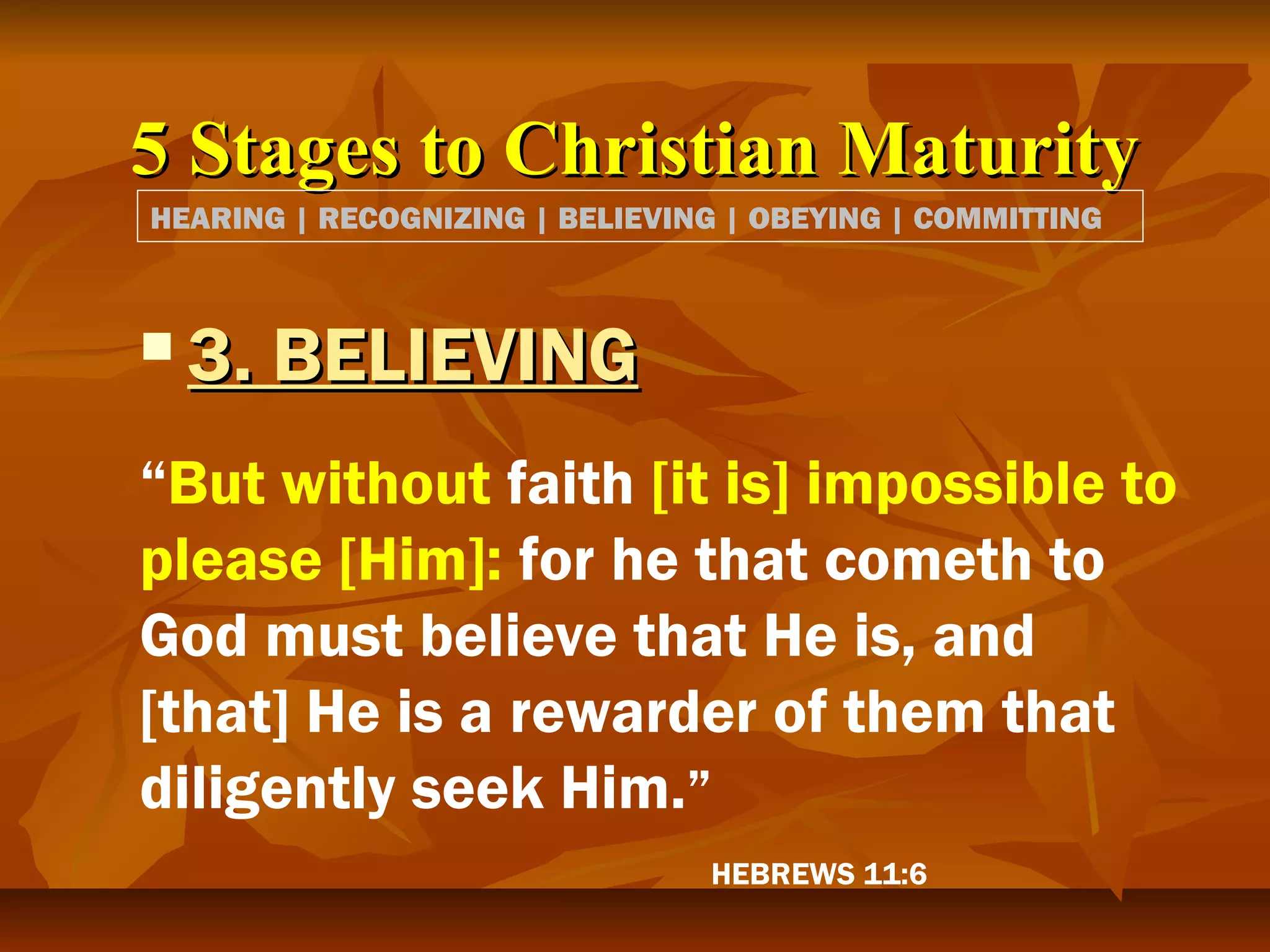 5 Stages To Christian Maturity | PPT