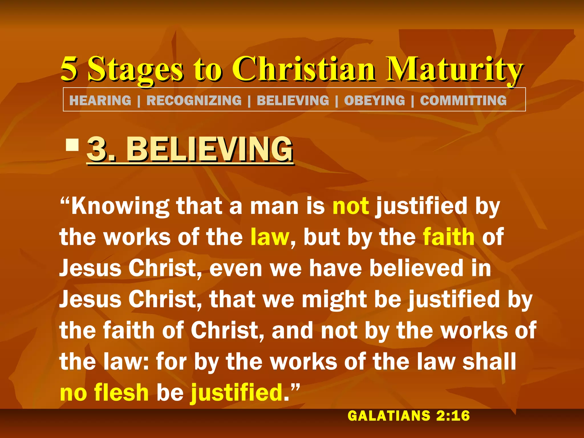 5 Stages To Christian Maturity | PPT