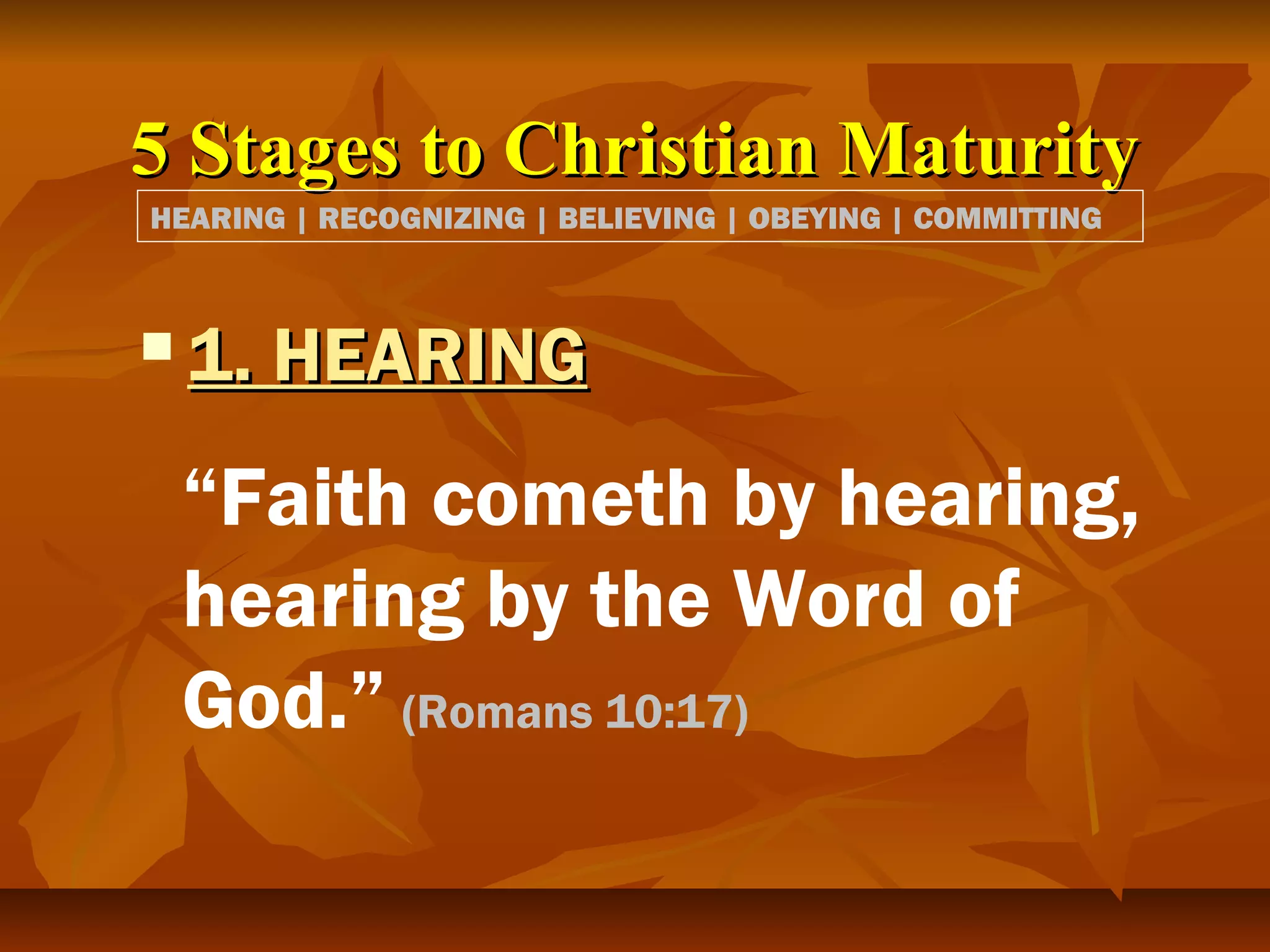 5 Stages To Christian Maturity | PPT