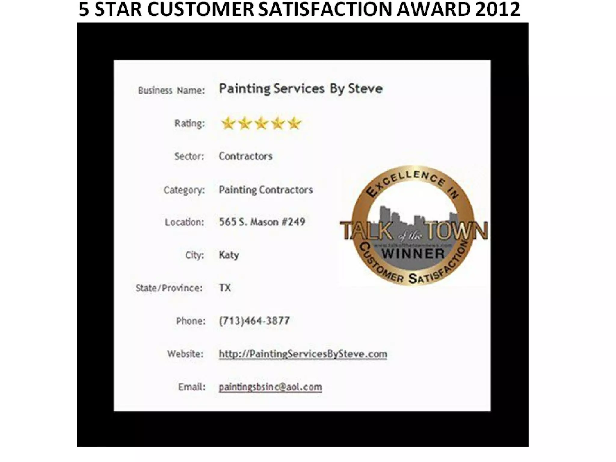 5 star satisfaction award | PPT