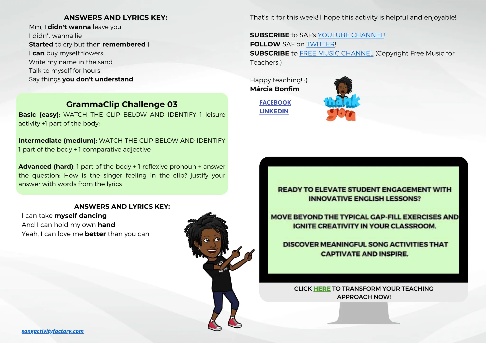 MILEY CYRUS – FLOWERS: LISTENING SONG ACTIVITY FOR ENGLISH LANGUAGE ...