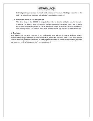 5 Step Operational Security (OPSEC) Process | PDF