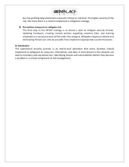 5 Step Operational Security (OPSEC) Process | PDF