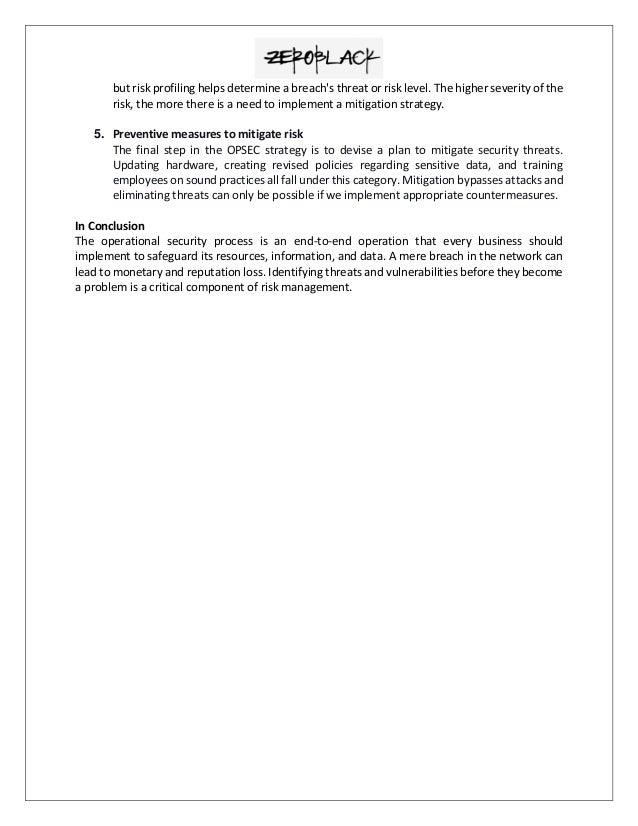 5 Step Operational Security (OPSEC) Process | PDF