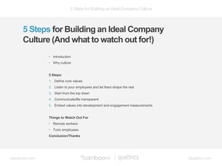 5 Steps for Building and Ideal Culture | PPTX