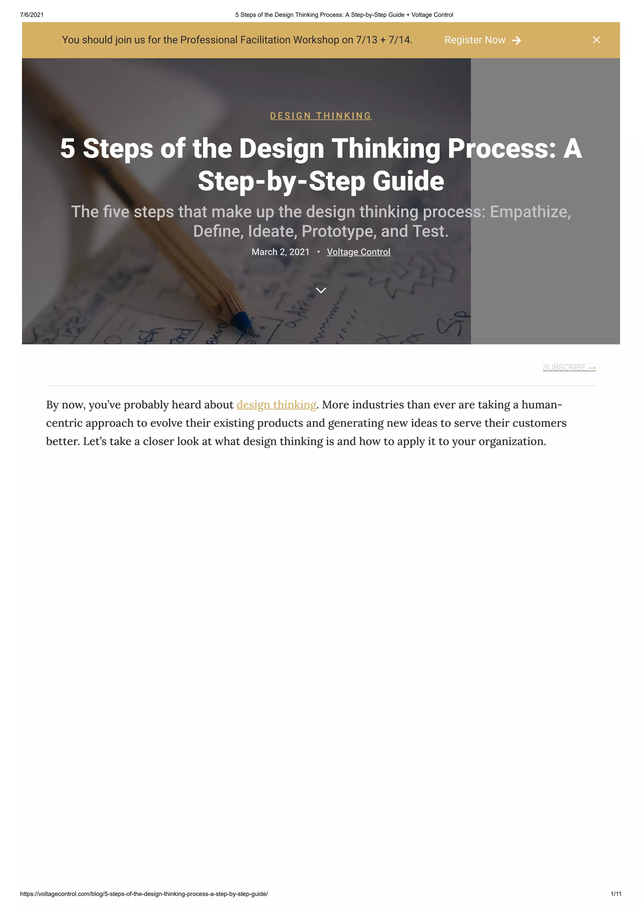 5 steps of the design thinking process a step by-step guide + voltage ...