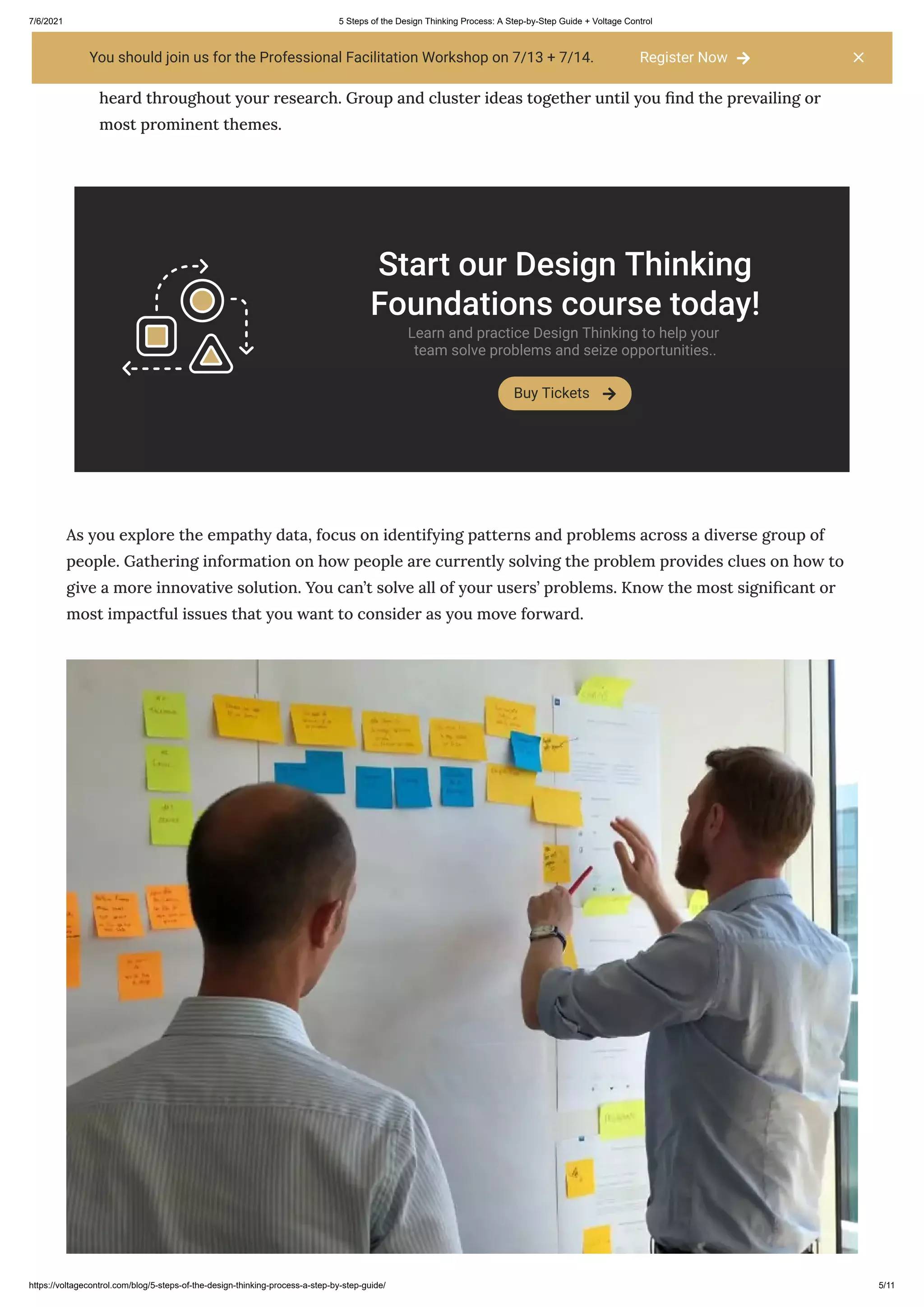 5 steps of the design thinking process a step by-step guide + voltage ...