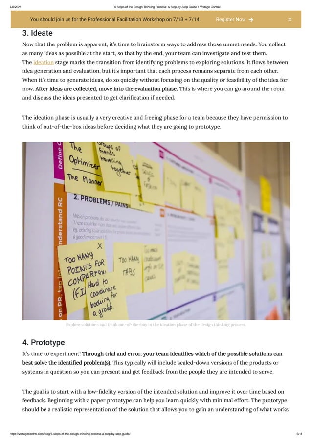 5 steps of the design thinking process a step by-step guide + voltage ...