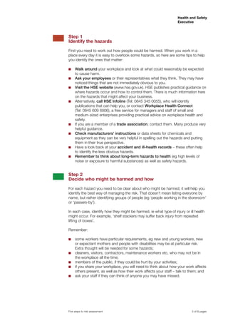 5 steps risk assessment | PDF