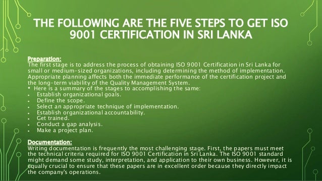 5 steps to achieve iso 9001 certification in sri lanka | PPTX
