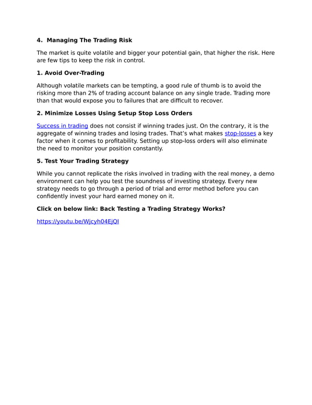 5 Steps to Build your Forex Trading Strategy | PDF