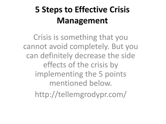 5 steps to effective crisis management | PPT